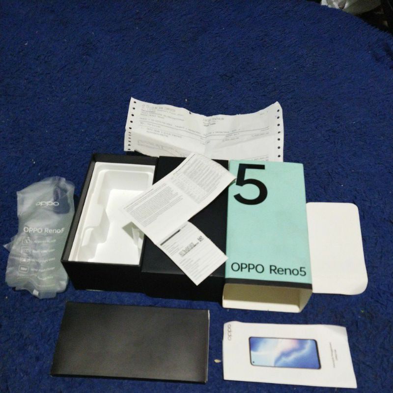 Jual dus box / kotak hp ori OPPO RENO 5 ori bawaan pabrik lengkap ...