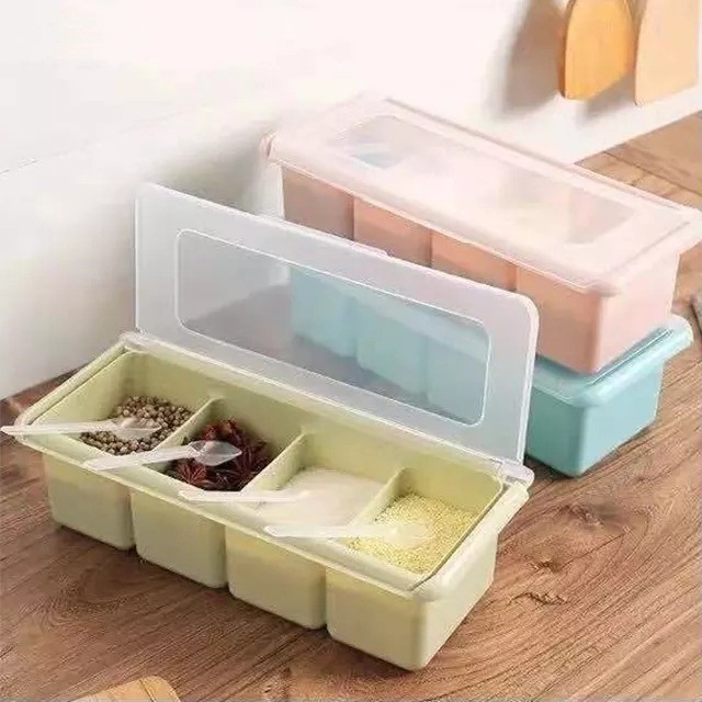 Jual Rak Bumbu Wadah Kotak Tempat Bumbu Dapur set Sekat 4in1 4 in 1 ...