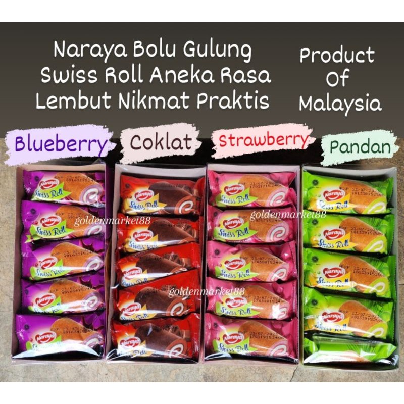 Jual 20PCS NARAYA SWISS ROLL BOLU GULUNG MALAYSIA ENAK PRAKTIS | Shopee ...