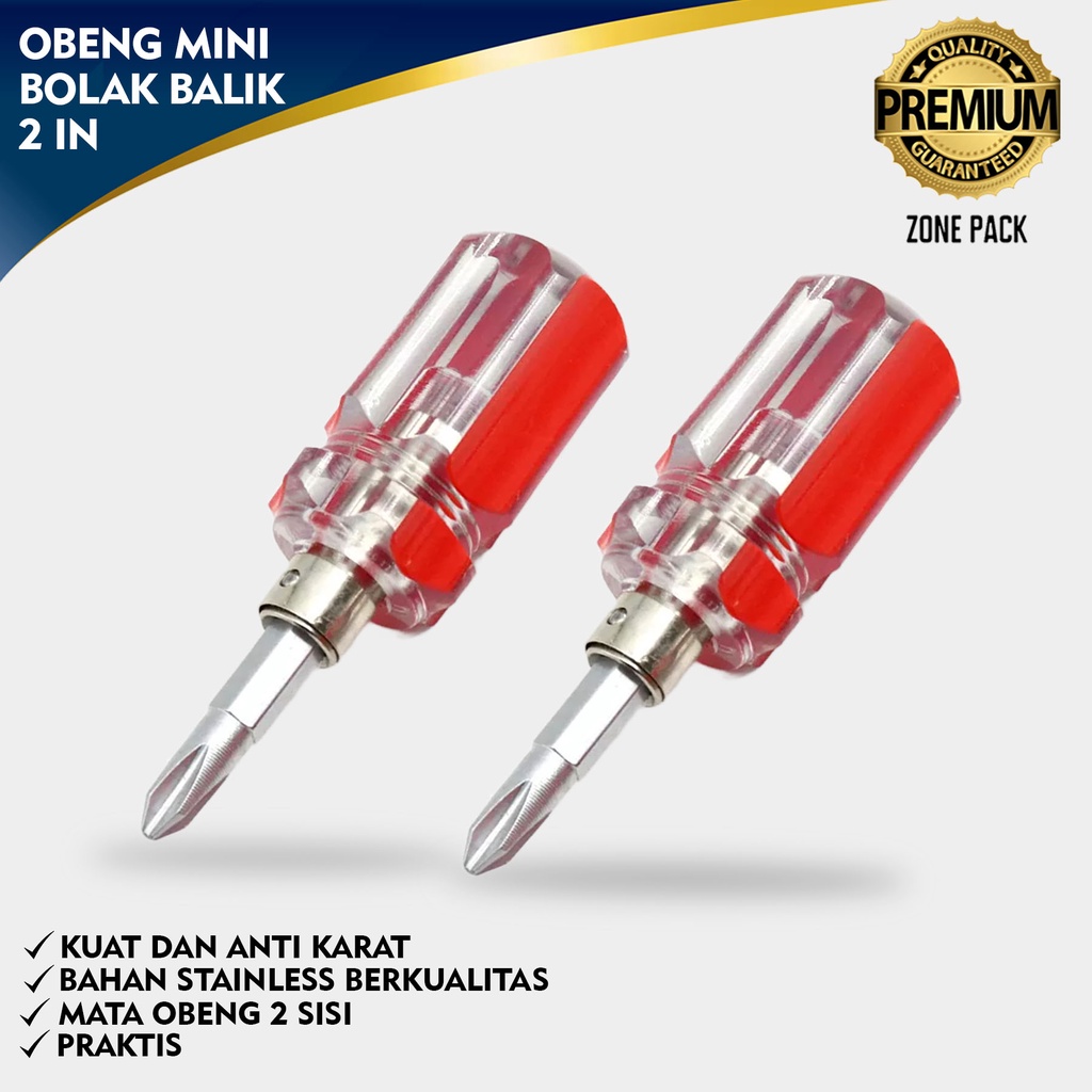 Jual Obeng Mini Bolak Balik 2 IN 1 | Obeng Mini Cebol 2 Inci Min Plus ...