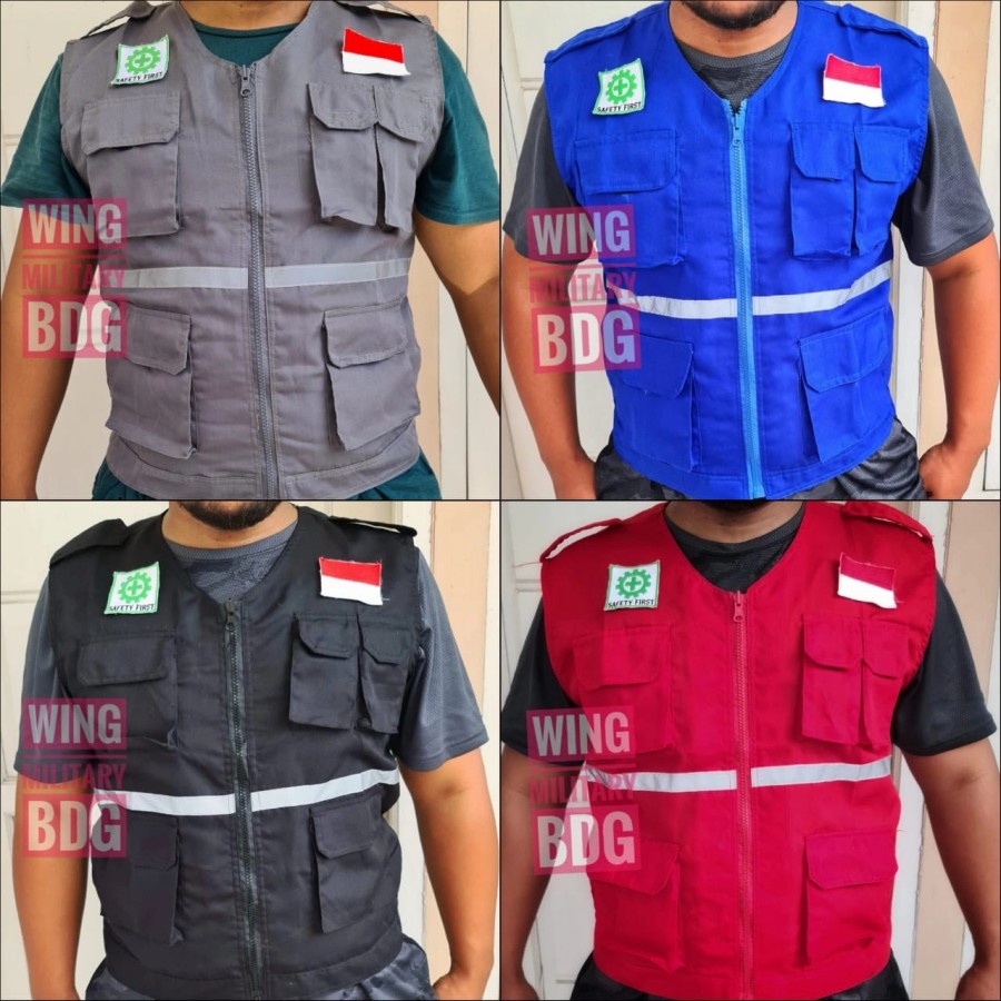 Jual Rompi Safety K3 Vest Pria Kerja Proyek - Rompi Lapangan bahan ...