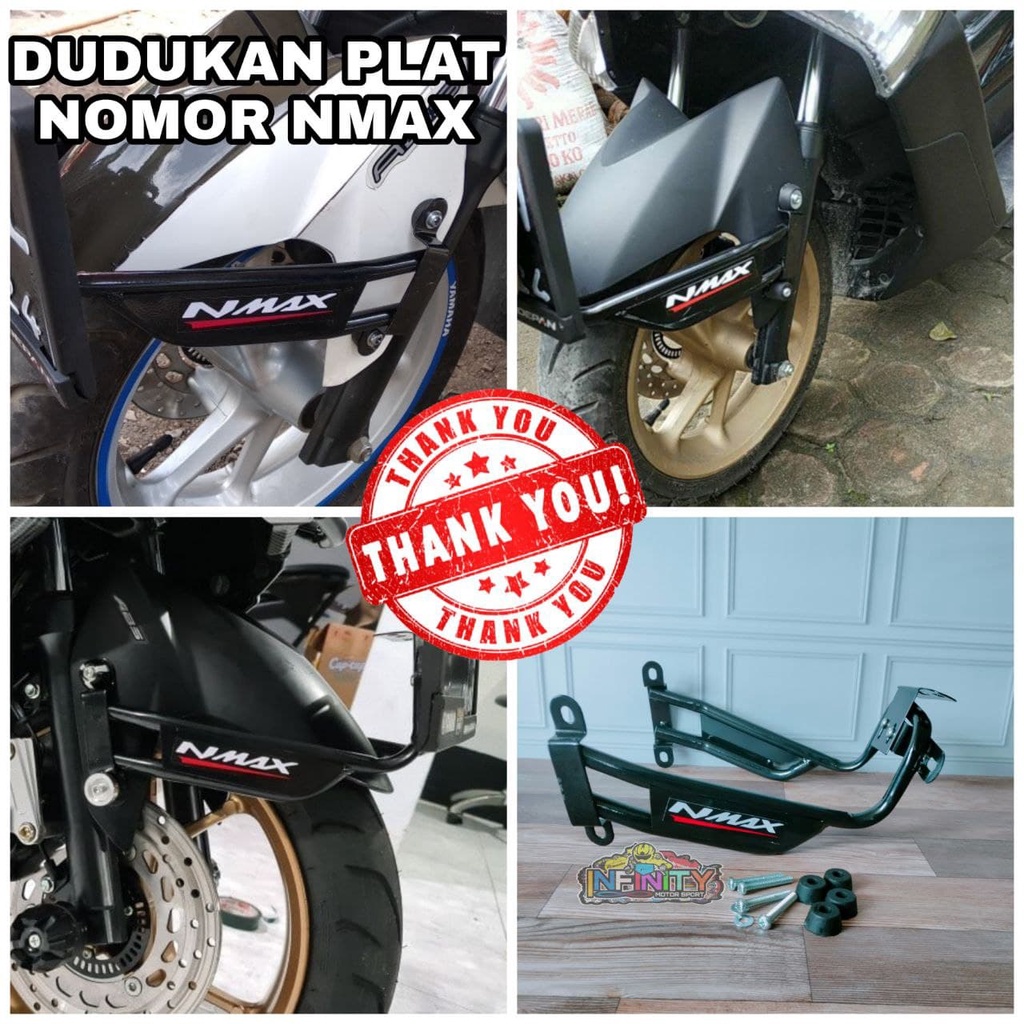 Jual BREKET PLAT NMAX AEROX LEXI BONUS 4 BAUT DAN KARET DUDUKAN PLAT ...