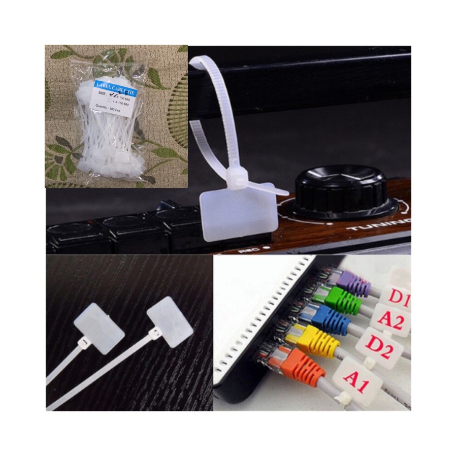 Jual LABEL Cable Ties Tie Kabel Tis 10cm 100mm utk Name Tag Tulis ...