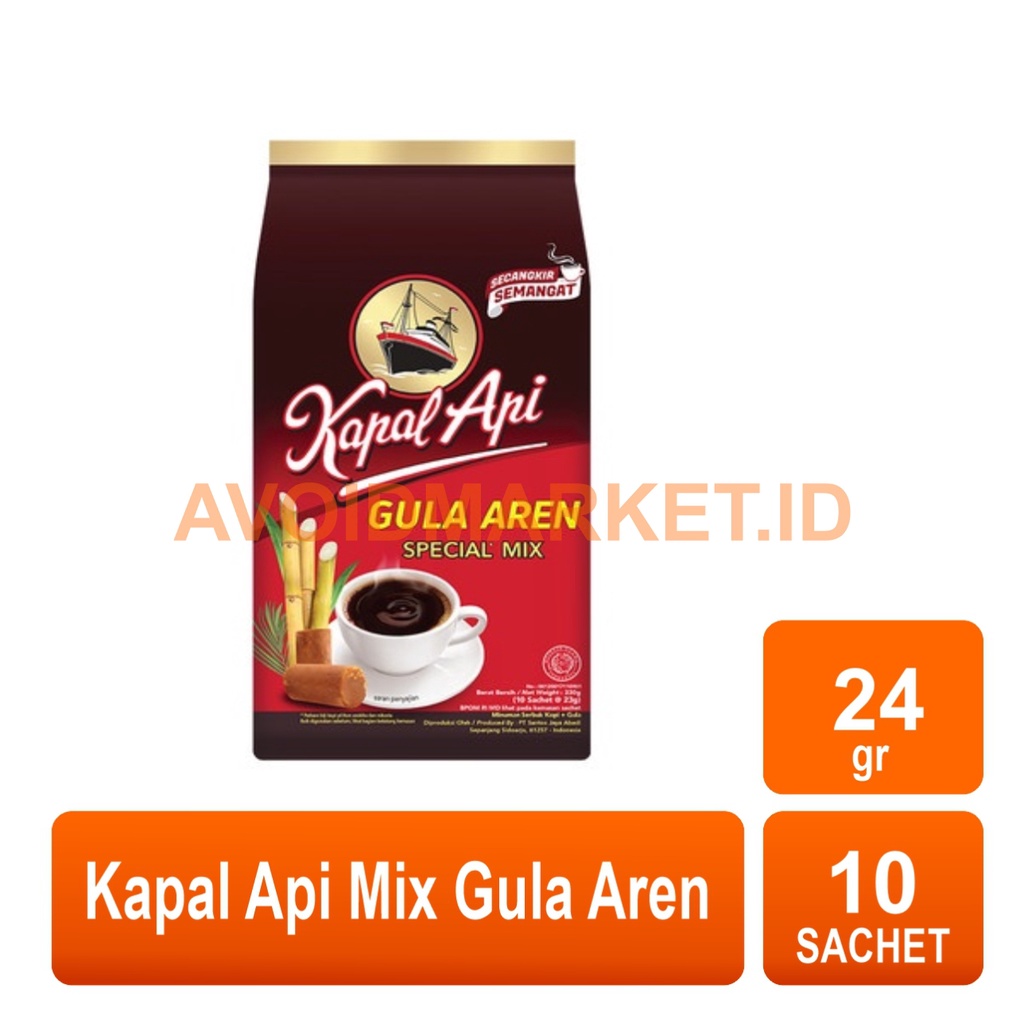 Jual Kapal Api Mix Gula Aren 24 gr x 10 Sachet ( 1 renceng ) | Shopee ...