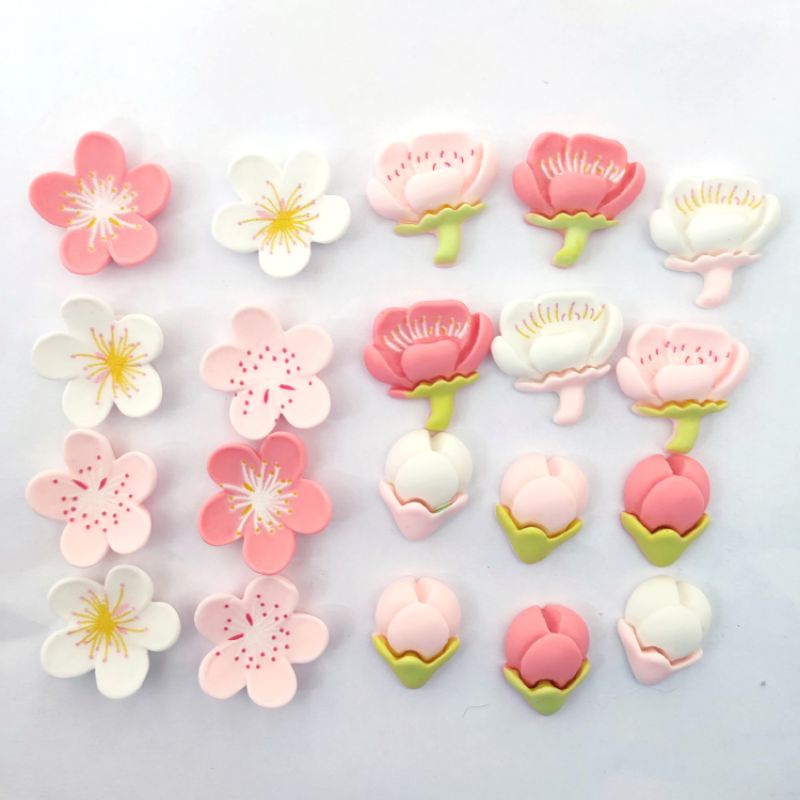 Jual Resin Clay Flower Sakura blommy size 15mm-25mm (3pcs) | Shopee ...