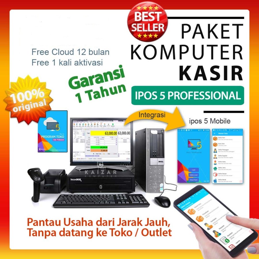 Jual komputer kasir ipos5 siap pakai phetsop incloude android | Shopee ...