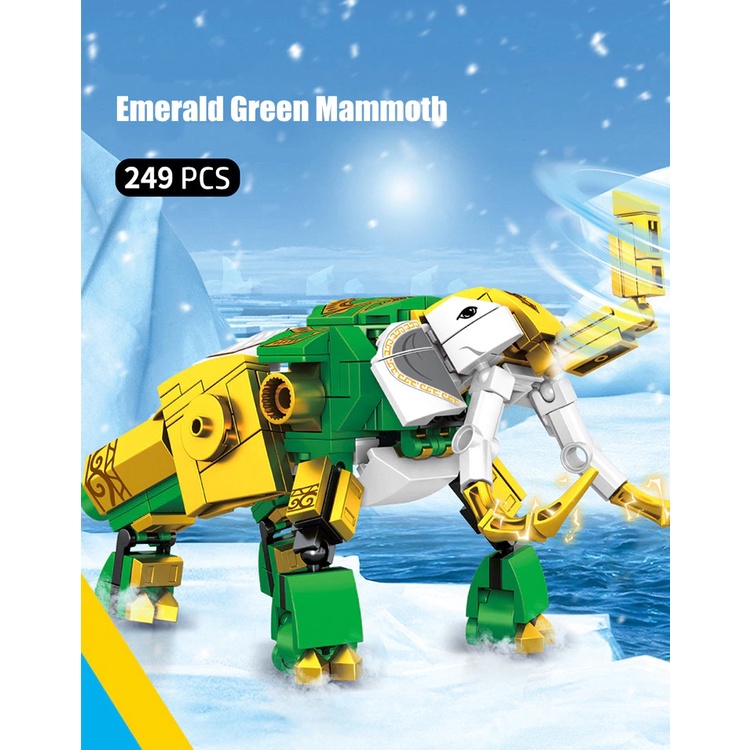 Jual Sembo Block Lego Robot 4IN1 Frost Giants Emerald Green Mammoth ...