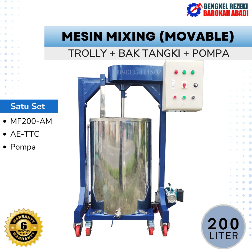 Jual Mesin Mixer Pengaduk Cairan Sabun Detergen Softener Kapasitas 200 ...