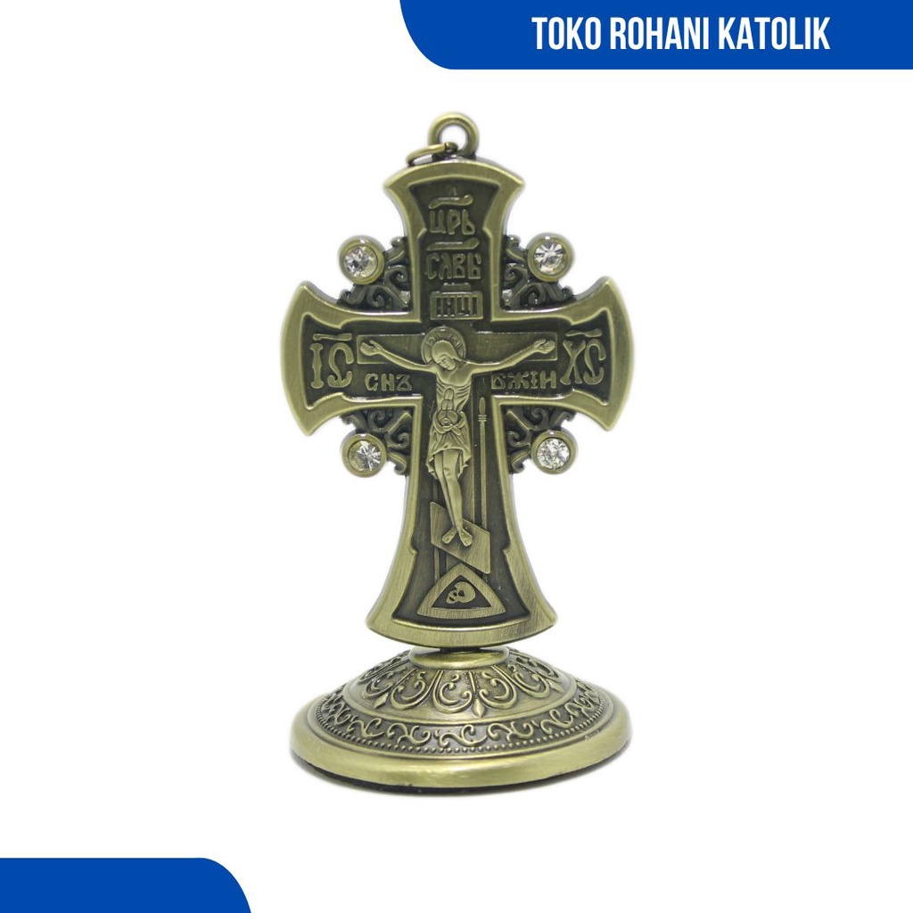 Jual SALIB DUDUK KATOLIK (9CM) UNTUK MOBIL / SALIB MEJA KATOLIK / SALIB ...