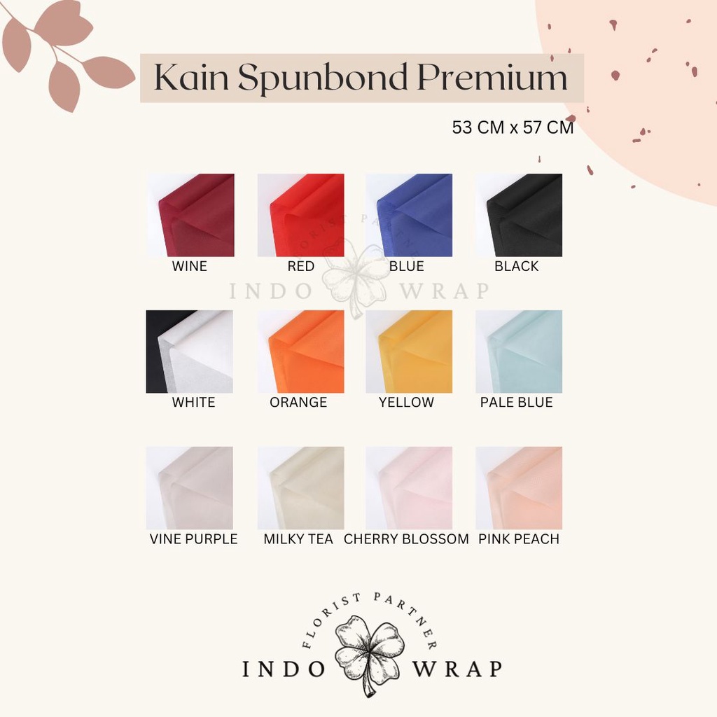 Jual [20 LEMBAR] KERTAS FLOWER WRAPPING KAIN SPUNBOND PREMIUM KERTAS ...