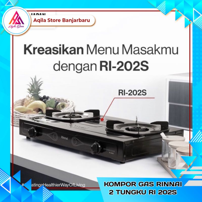 Jual Kompor Gas Rinnai Ri 202S 2 Tungku Ceflon / Rinnai RI 202S 2 ...