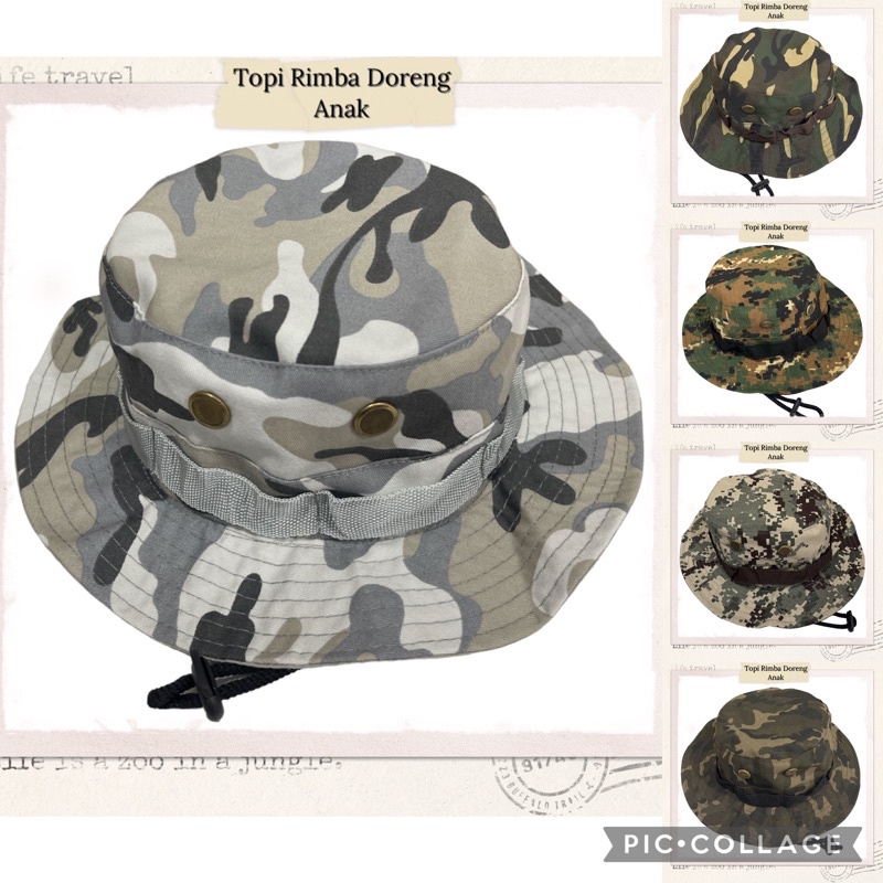 Jual Topi Rimba Anak Doreng - Topi tentara anak - topi outdoor anak ...