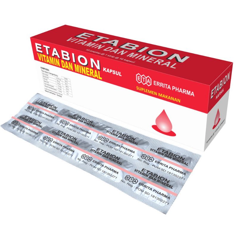 Jual 1 Box ETABION Multivitamin dan Mineral / 10 Strip 100 tablet ...