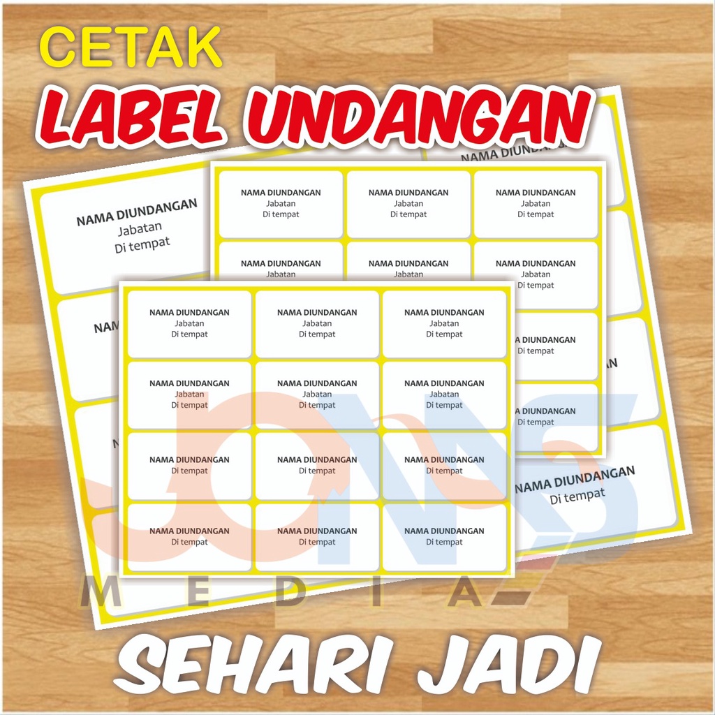 Jual CETAK LABEL UNDANGAN 103 / PRINT CETAK LABEL UNDANGAN / JASA KETIK ...