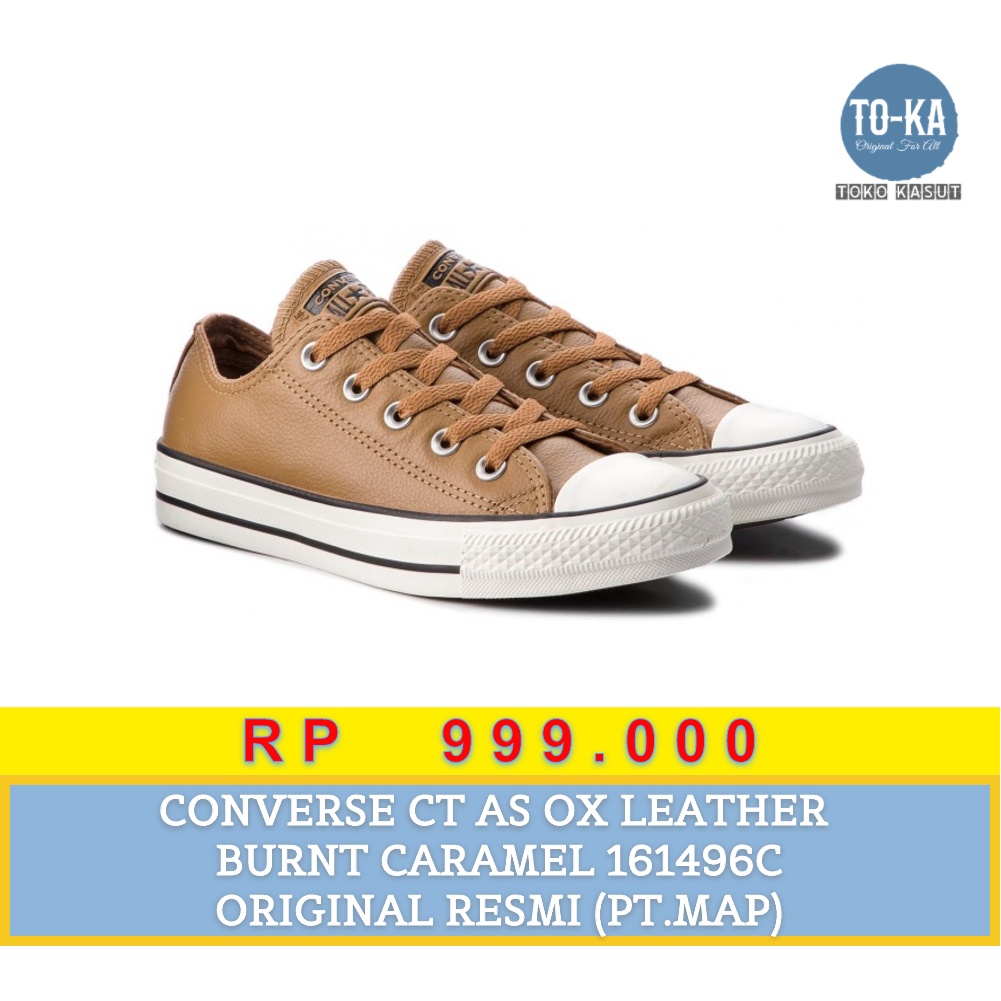 Jual Converse ct as ox leather burnt caramel 161496c (MAP) | Shopee ...