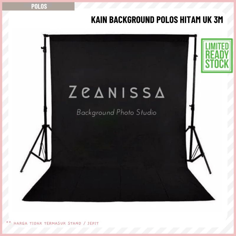 Jual Kain Background Backdrop latar layar Studio Foto polos Hitam 2 ...