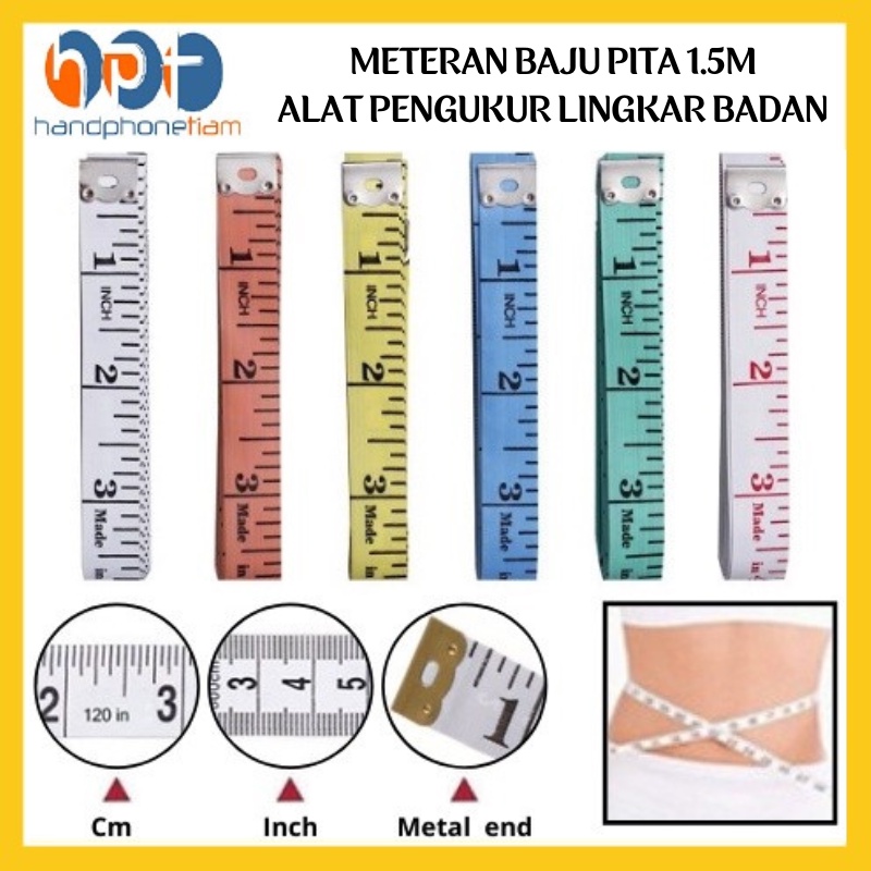 Jual Meteran Pita Tukang Jahit 150cm Tailoring Tape Alat Ukur Pengukur ...
