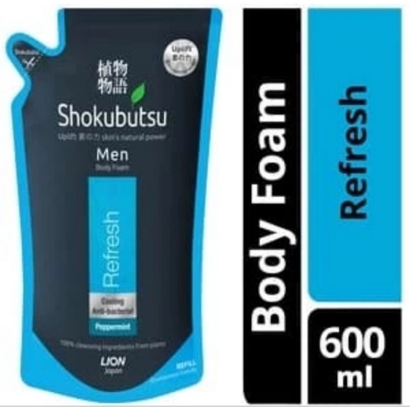 Jual Shokubutsu Men Refresh Body Foam cooling Peppermint 600ml | Shopee Indonesia