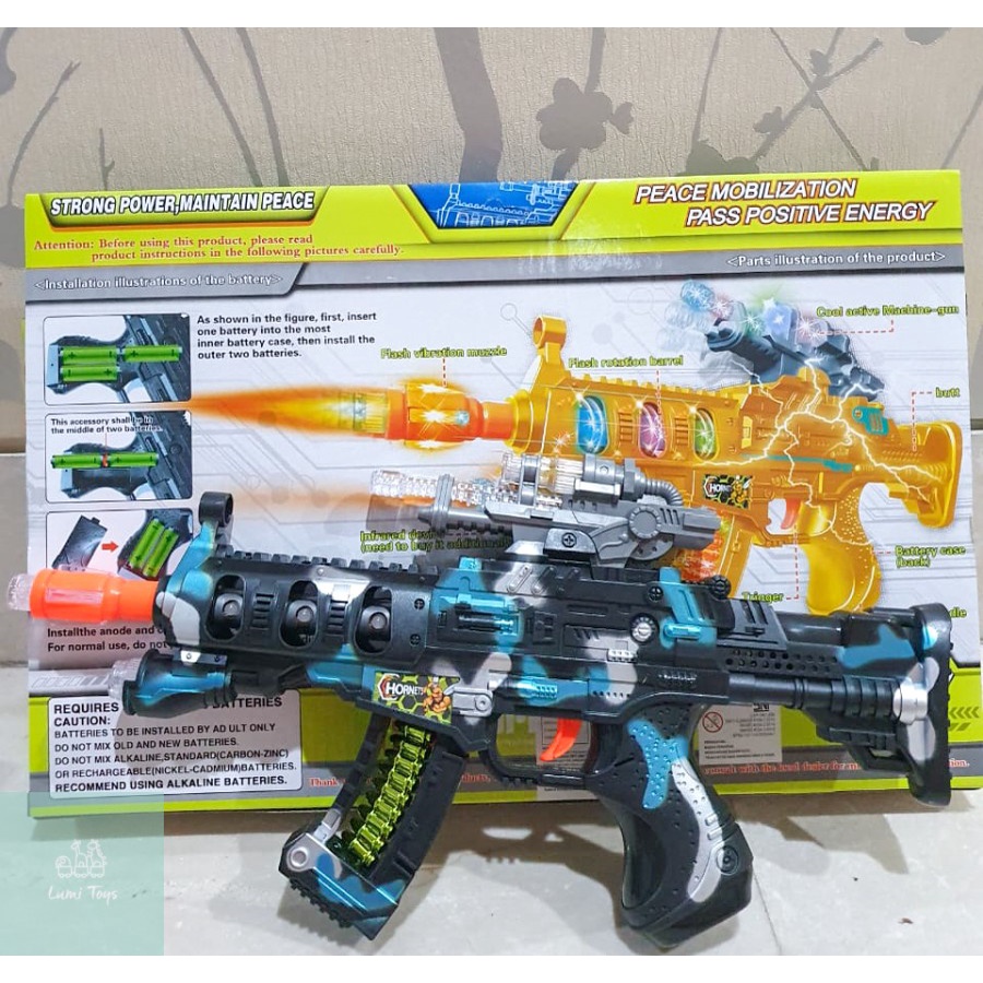 Jual Mainan Anak Pistol Senapan Fierce Battle Gun Battery Laser ...
