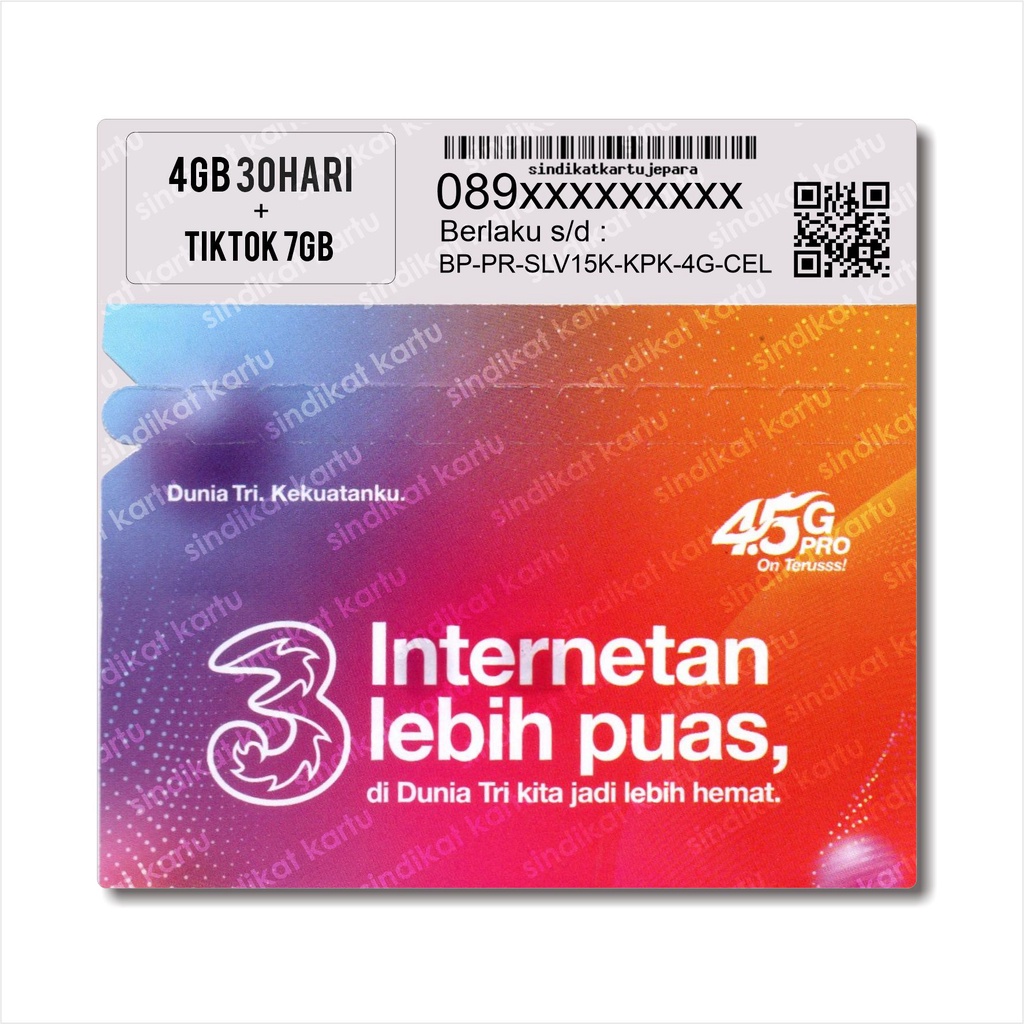 Jual Perdana TRI 4GB+7GB 30Hari (NASIONAL) | Shopee Indonesia