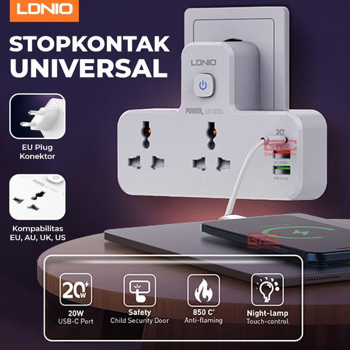Jual Stop Kontak 3 Port Usb Type C Pd Fast Charger 20W Power Socket ...