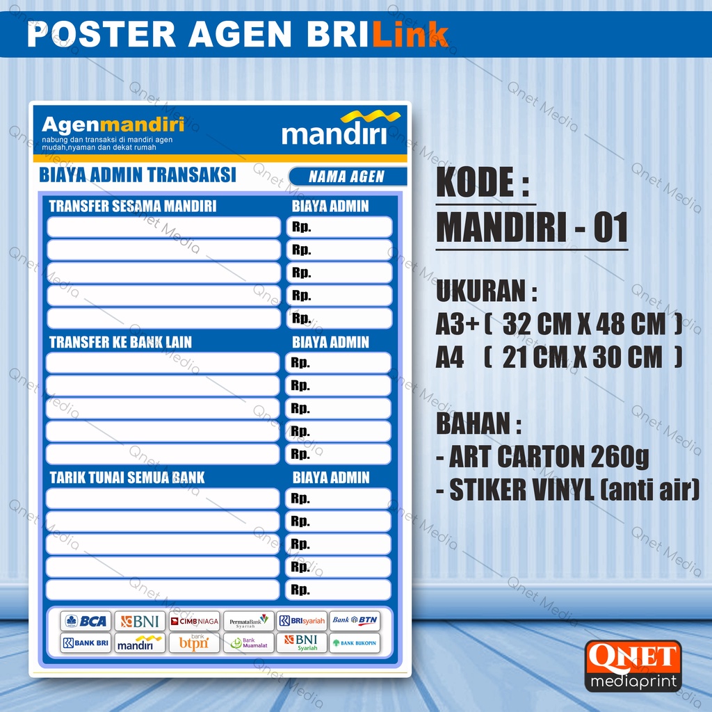 Jual POSTER & STIKER BIAYA ADMIN TRANSAKSI + LAMINASI GLOSSY | Shopee ...