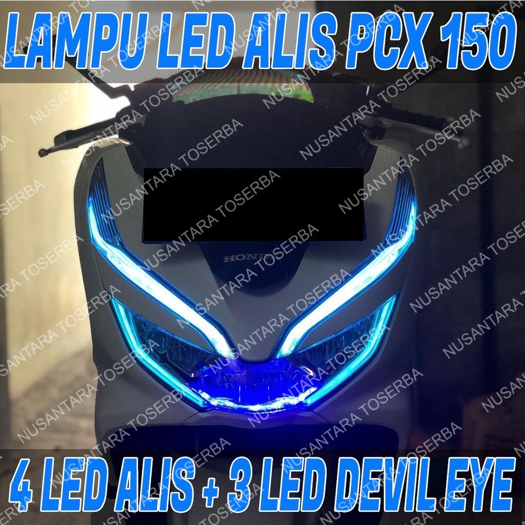Jual PAKET LAMPU ALIS DRL LED PCX 150 BONUS DEVIL EYES LAMPU DEPAN LIS ...