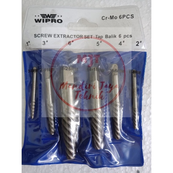 Jual Tap Balik Set 6pcs TB06 / Alat Pembuka Baut Rusak / Screw Extractor Set WIPRO | Shopee ...