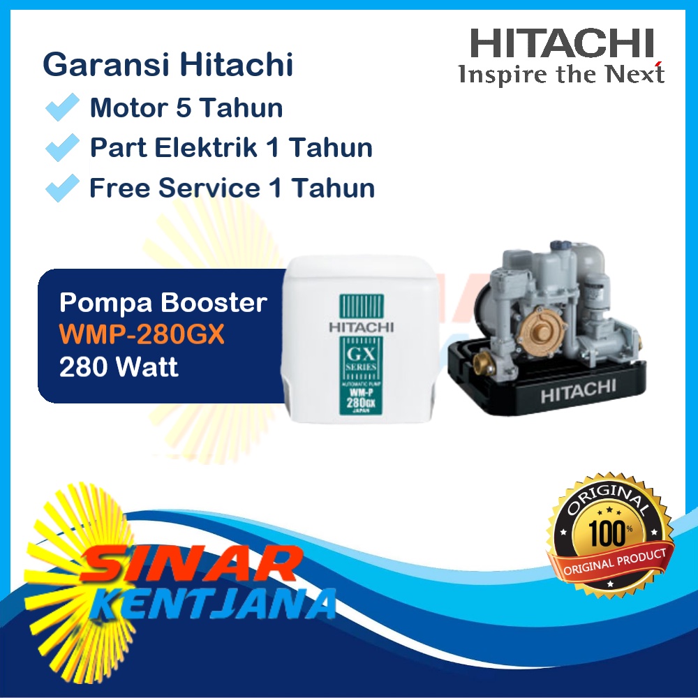 Jual Pompa Air Hitachi WMP-280GX - Pompa Booster | Shopee Indonesia