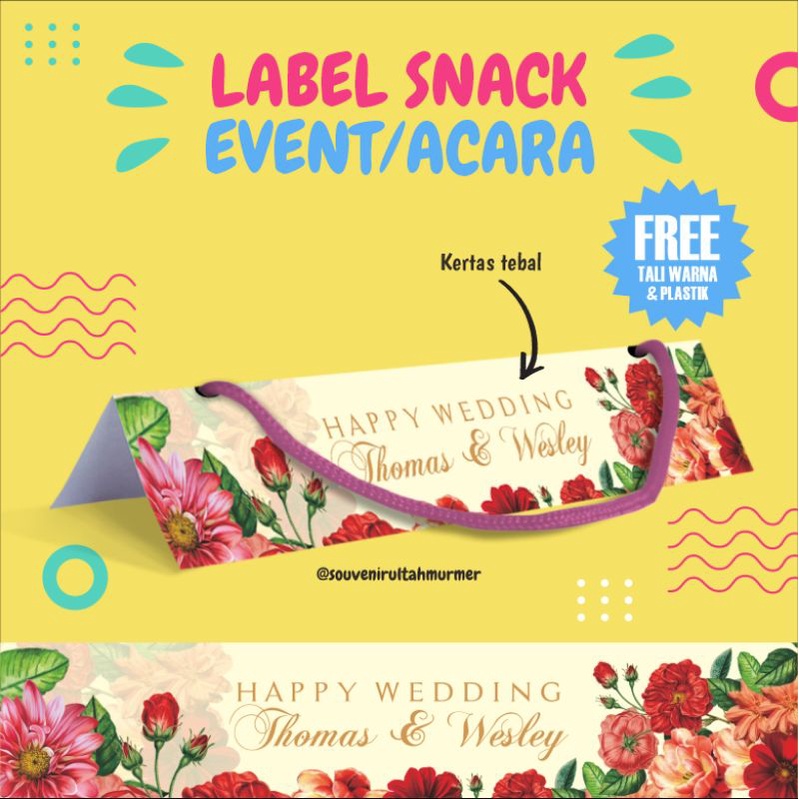 Jual PLASTIK LABEL SNACK EVENT (CUSTOM - REQUEST DESIGN) | Shopee Indonesia