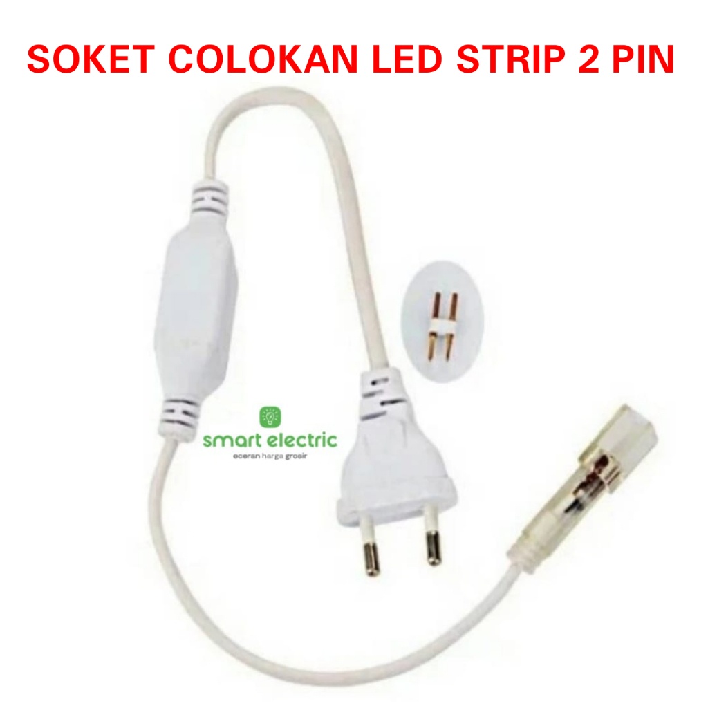 Jual Soket Lampu LED Strip Jepit Jarum SMD 5050 2835 2 Pin Adaptor LED ...