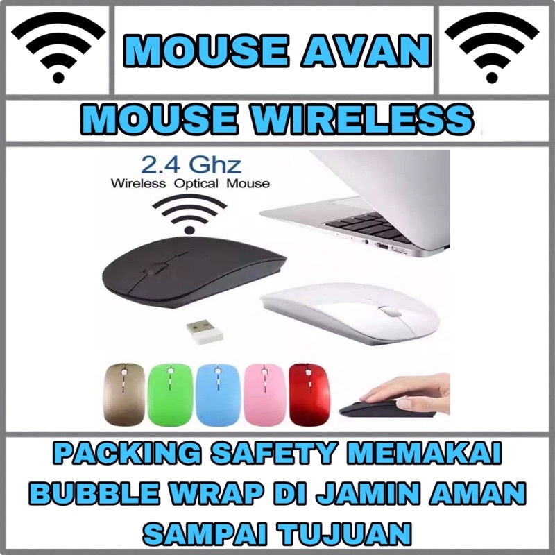 Jual Mouse Avan wireless Slim tanpa kabel untuk pc laptop komputer dvr ...