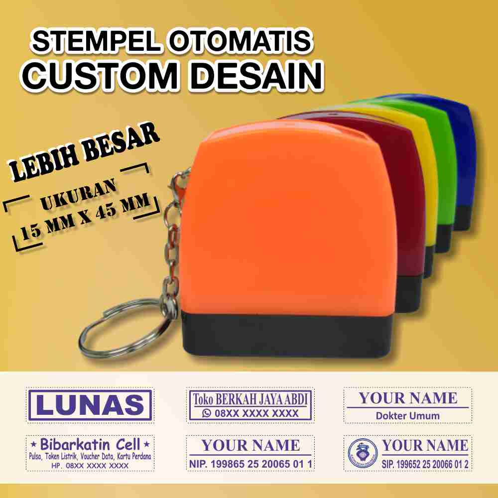 Jual Stempel Nama / Stempel Ganci Ukuran Lebih Besar 15 x 45 mm Dokter Bidan Perawat Apoteker ...