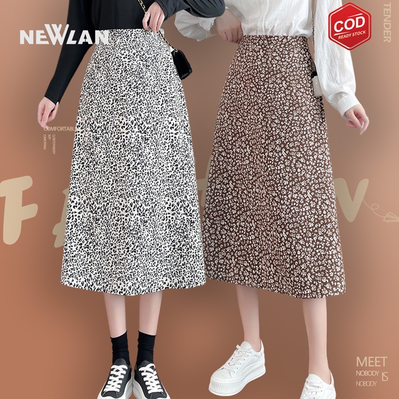 Jual Newlan QZ0007-2 Rok Leopard Panjang Wanita/Rok Korean Style ...