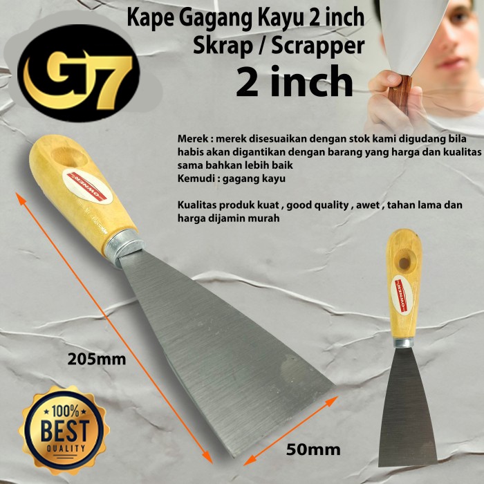 Jual Kape Stainless Steel Gagang Kayu Sekrap Besi Skrap Scrapper Roskam ...