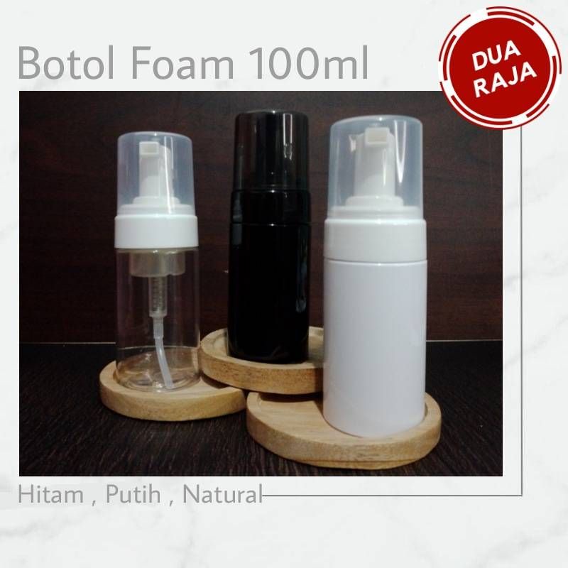 Jual Botol Foam Facial Wash Foamer 100ml Hitam Putih Natural Plastik ...