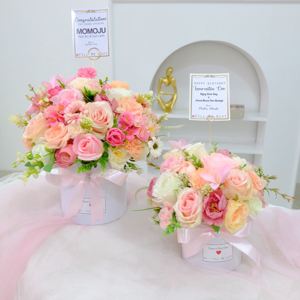 Jual Premium Bloom Box Artificial Flowers /Buket Bunga Kado Anniversary ...