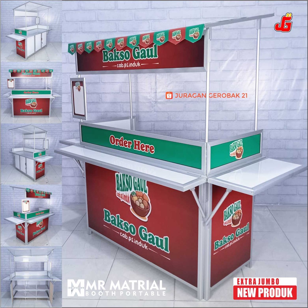 Jual Booth Portable Extra Jumbo Gerobak Jualan Meja Lipat 1.5 Meter ...