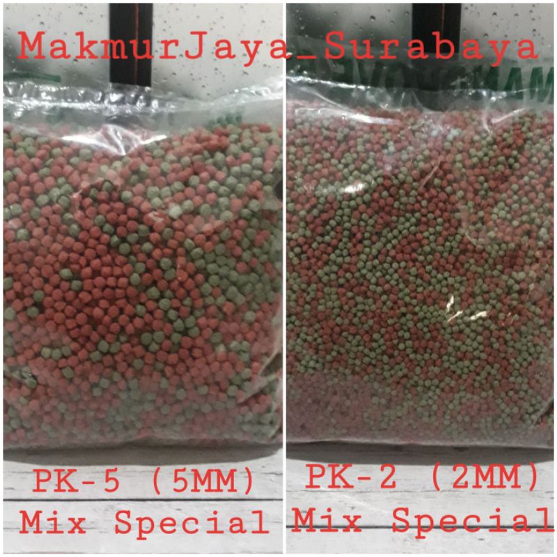 Jual Pakan Koi PK-2 Mix Special 2MM (merah&Hijau) & PK-5 Mix Special ...