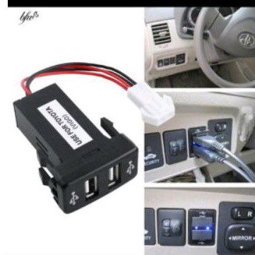 Jual Changer USB 2 Port + LED Mobil Toyota /Car Charger USB /USB ...