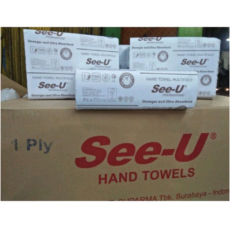 Jual 1 Dus Tisu See-U Profesional Hand Towel Multifold Premium putih ...