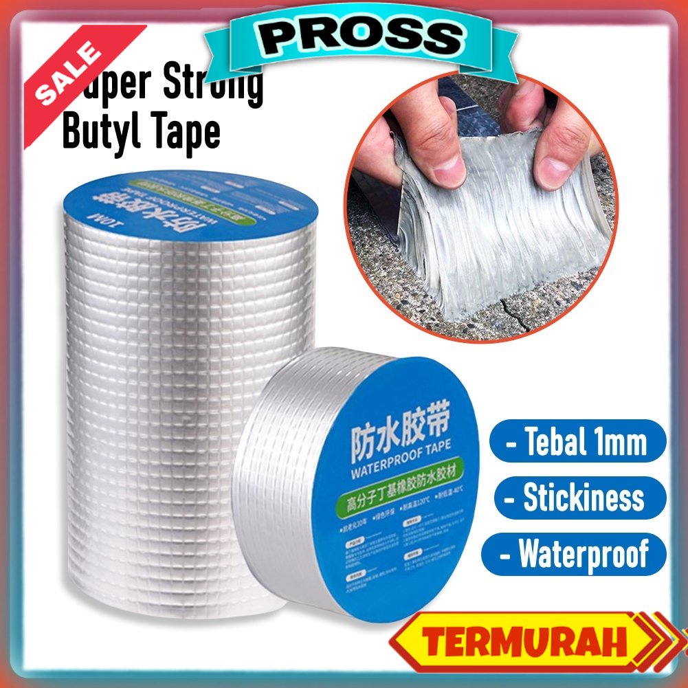 Jual Lakban Anti Air Bocor Lem Super Waterproof Aluminium Foil Tape Anti Bocor Butyl | Shopee ...