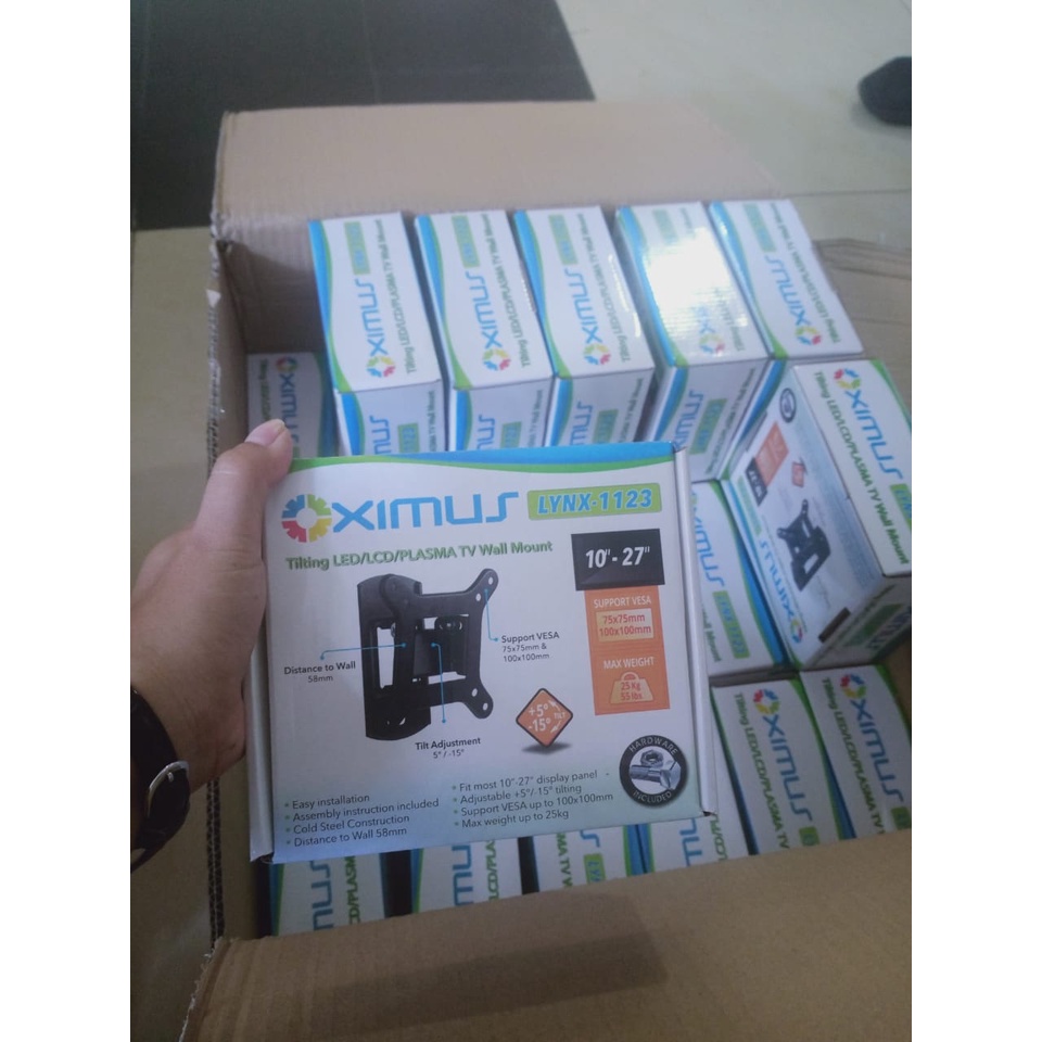 Jual Bracket TV LED Monitor 10" up to 27" OXIMUS LYNX 1123 Wall Mount ...