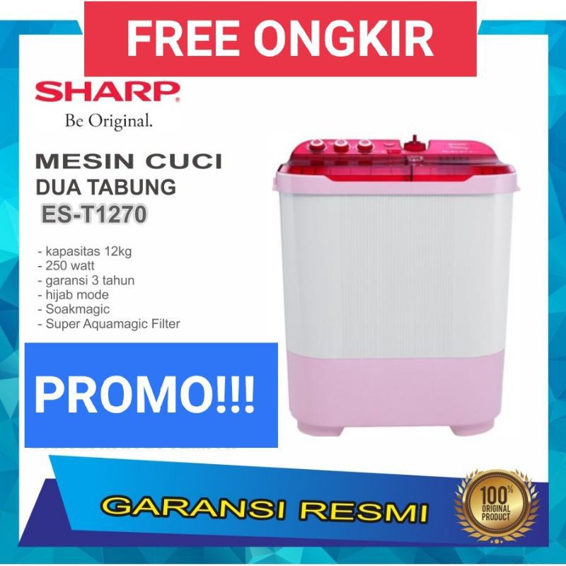Jual MESIN CUCI 2 TABUNG SHARP ES T1270 EST1270 EST 1270 | Shopee Indonesia