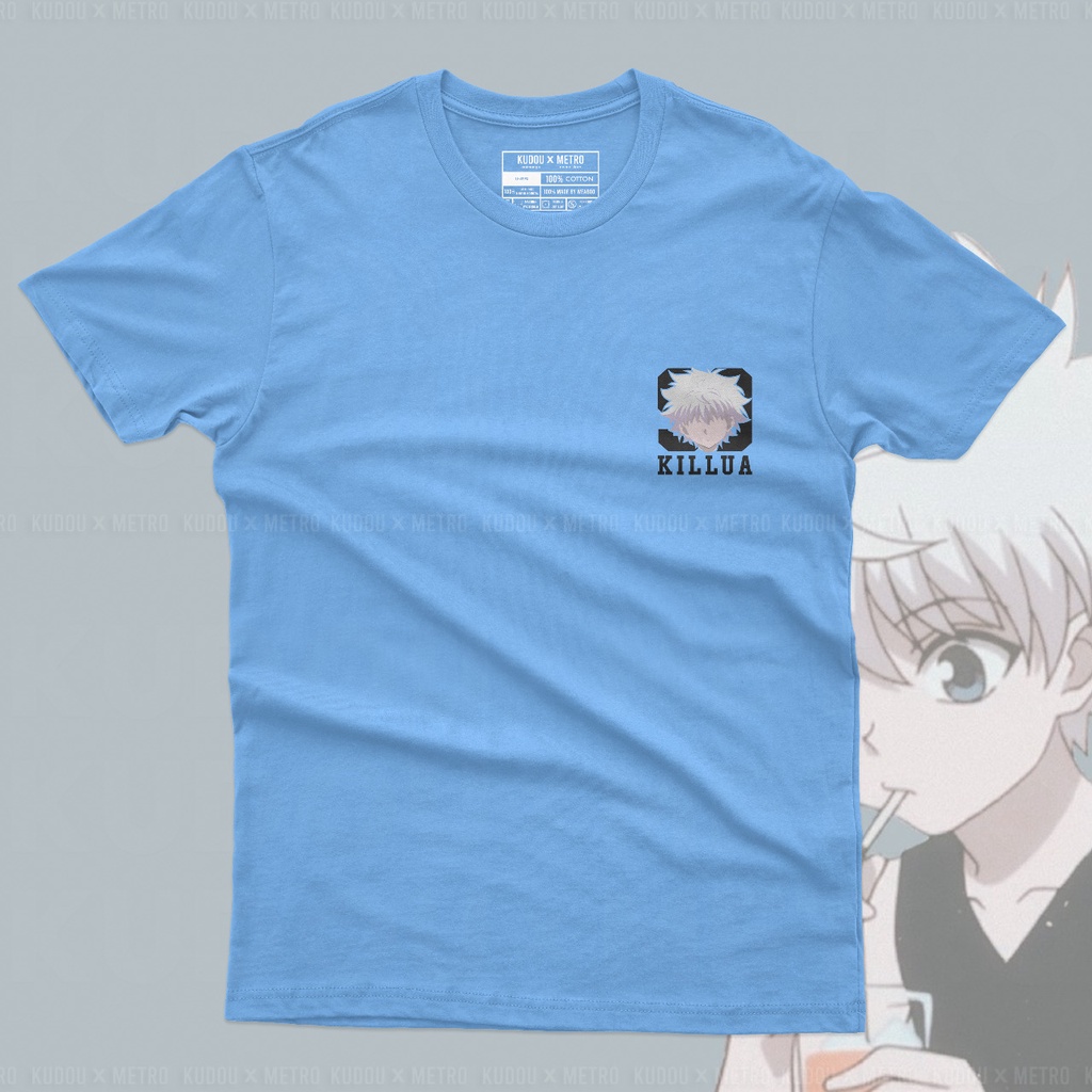 Jual Tshirt Killua Head Portrait Baby Blue Anime Manga HXH Hunter x ...