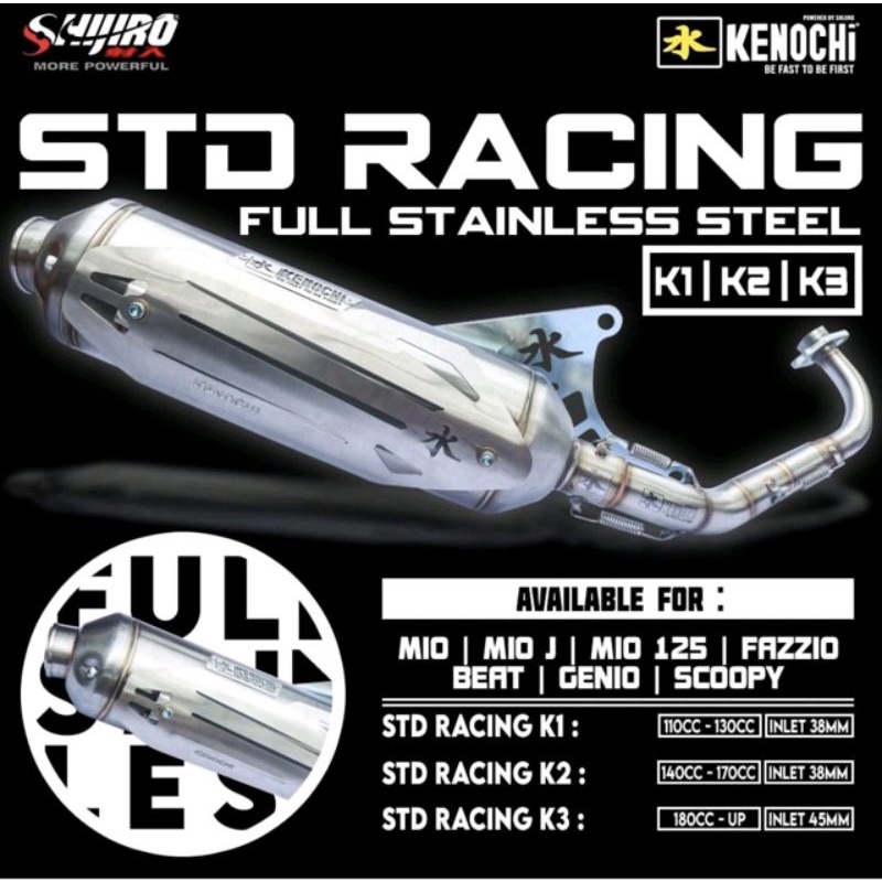 Jual Knalpot Standar Racing Kenochi K Series SS (full stainless) Mio ...