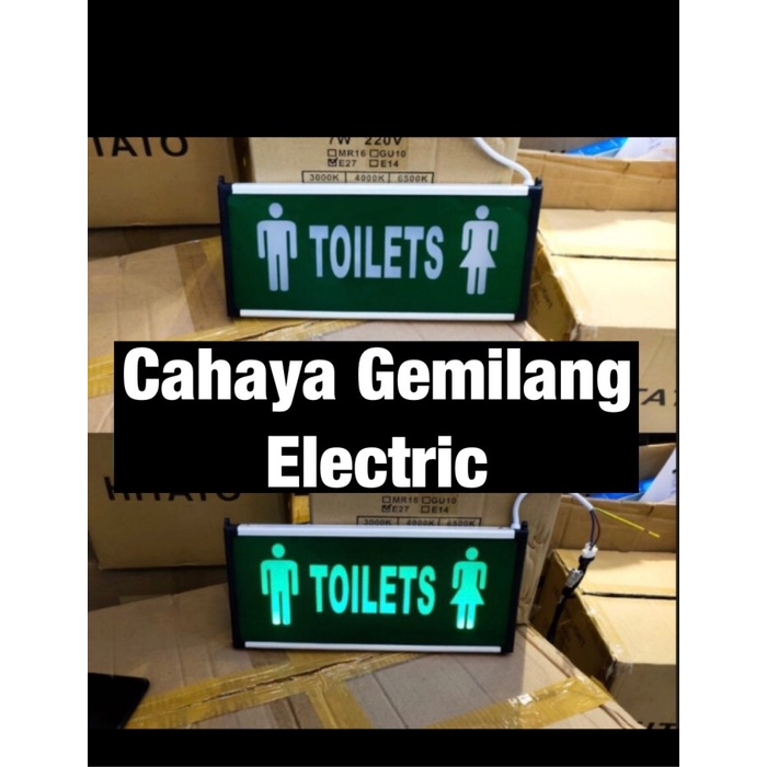 Jual Lampu emergency led toilet toilets sign darurat hijau sign lamp ...