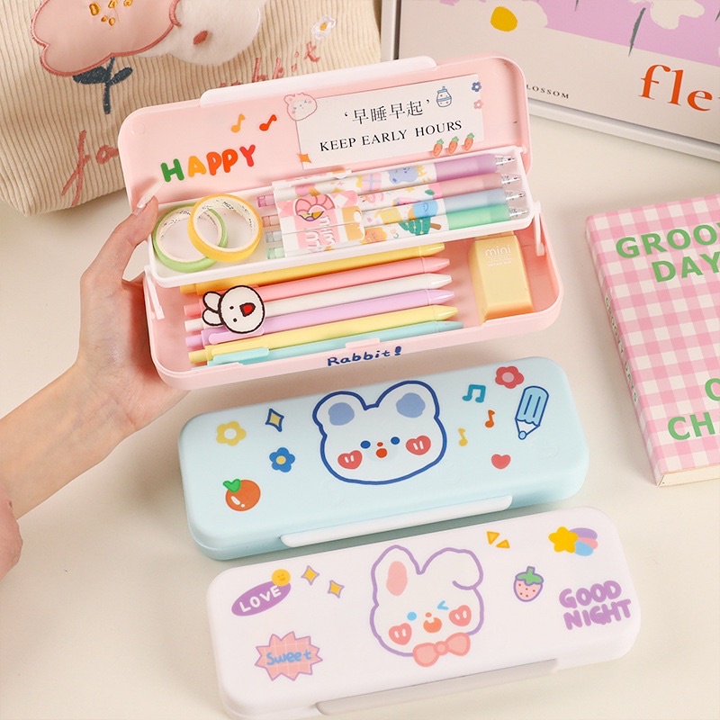 Jual KENSHO Kotak Pensil Minimalis Korea Tingkat Pencil Case Tepak Lucu ...
