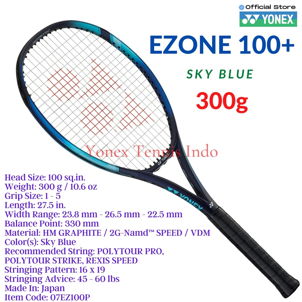 Jual Yonex EZONE 100+ 300g Sky blue - racket tennis | Shopee Indonesia