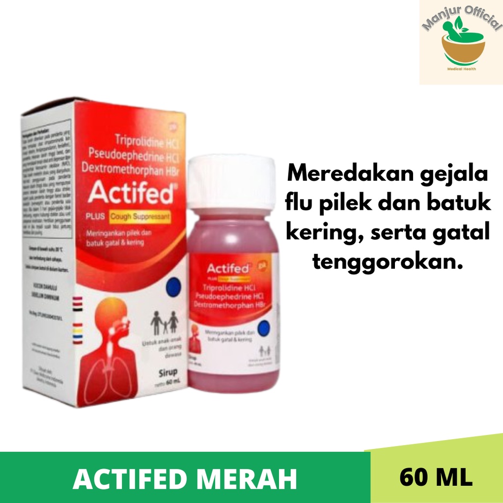 Jual Actifed Plus Cough Suppresant 60 Ml Actifed Merah Obat Batuk Tidak ...